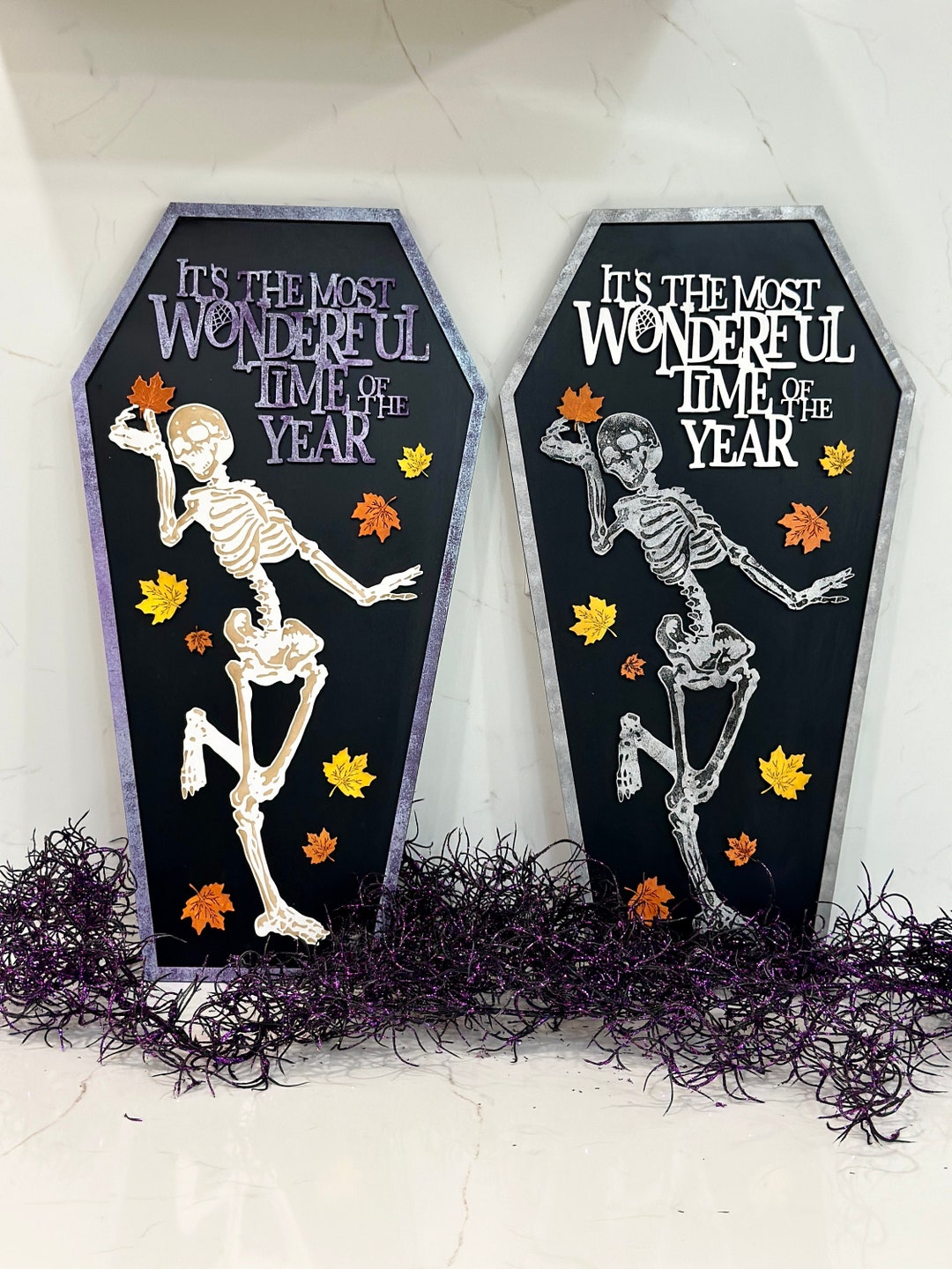 Wonderful Time of the Year Sign, Coffin Sign, Skeleton Sign,halloween ...