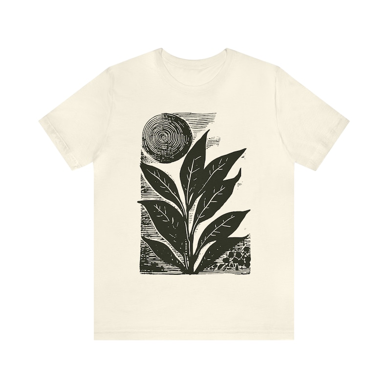 Botanical Tee Shirt for Women,block Print-like Design,unisex Sun Tee ...