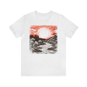 Sunset Landscape Vintage Shirt, Beauty of Nature Tee, Hiking Top, River ...
