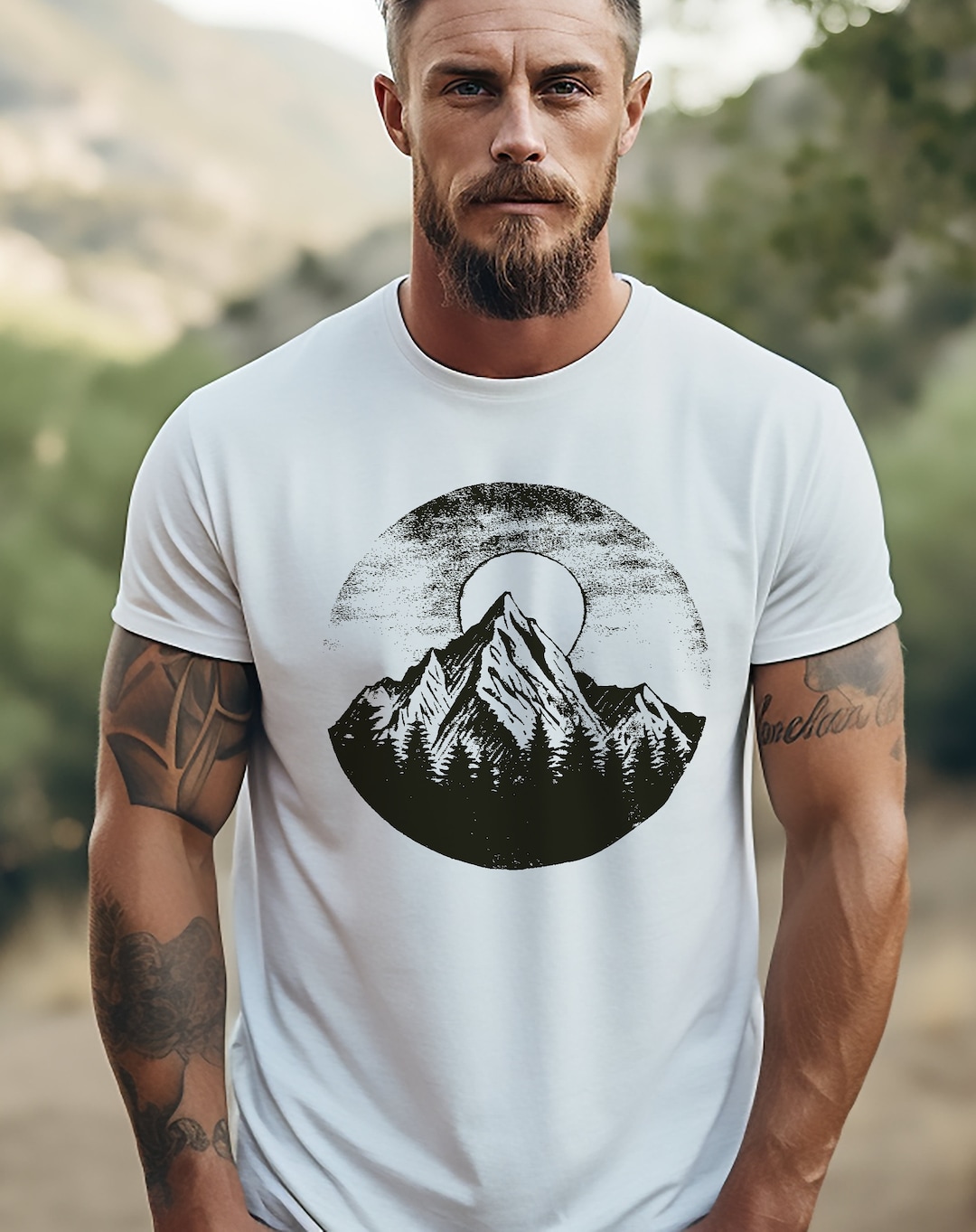 Mountain Tee Shirt, Adventure Tee, Men's Hiking Top, Camping Tee Shirt ...