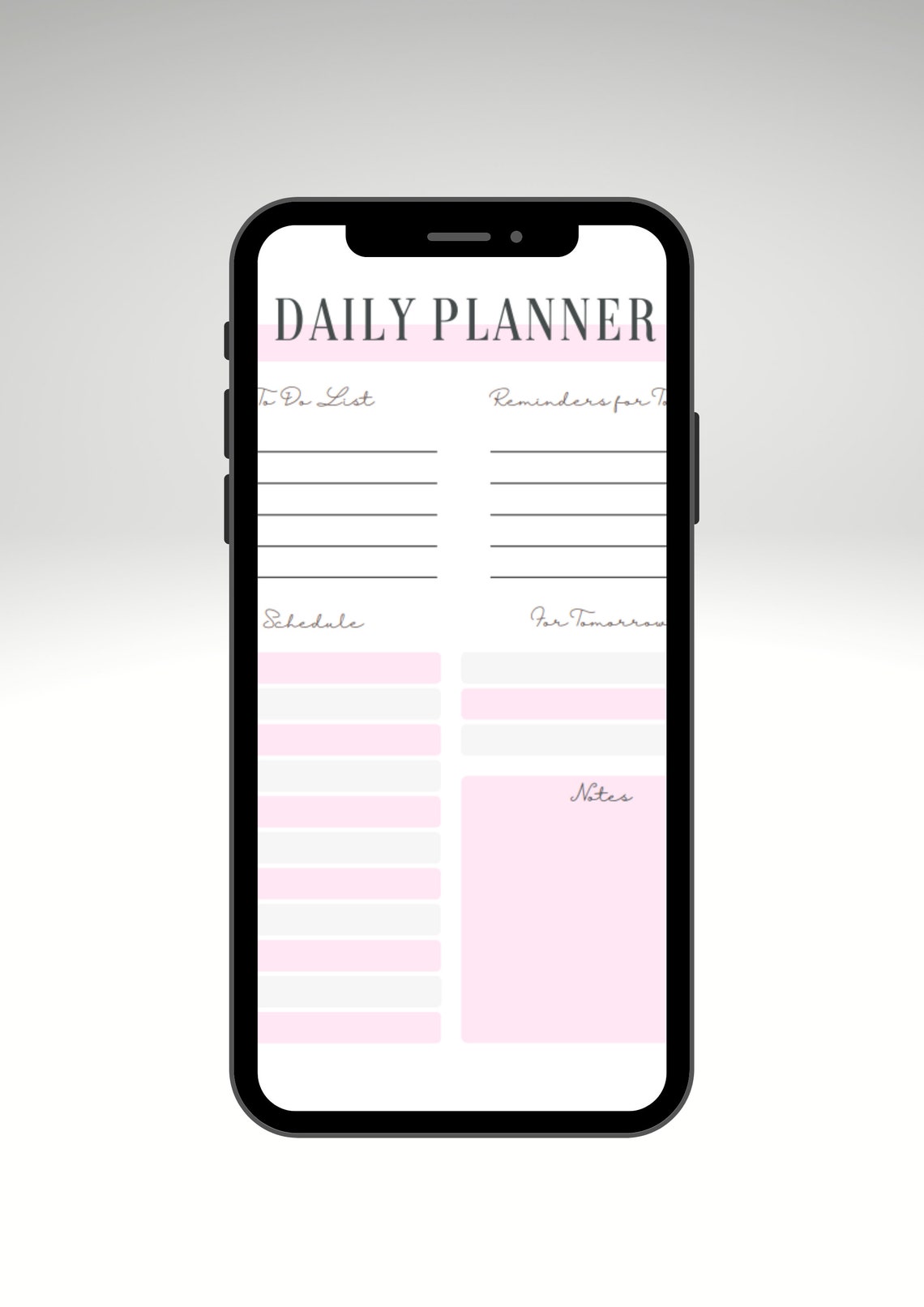 Printable Daily Planner, Instant Download, Basic Daily Planner, Minimal ...