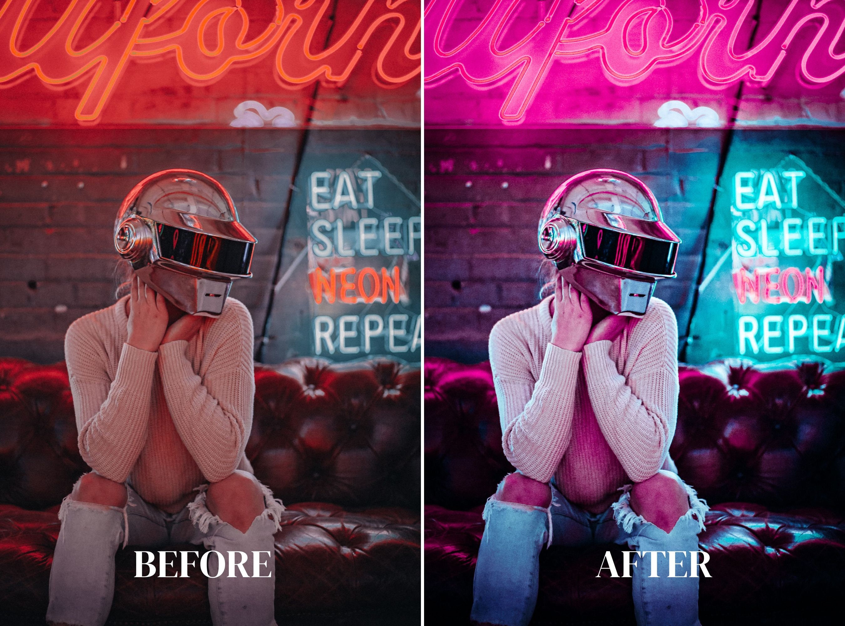 5 CYBERPUNK Presets Lightroom Filters Teal and Pink for Bloggers ...