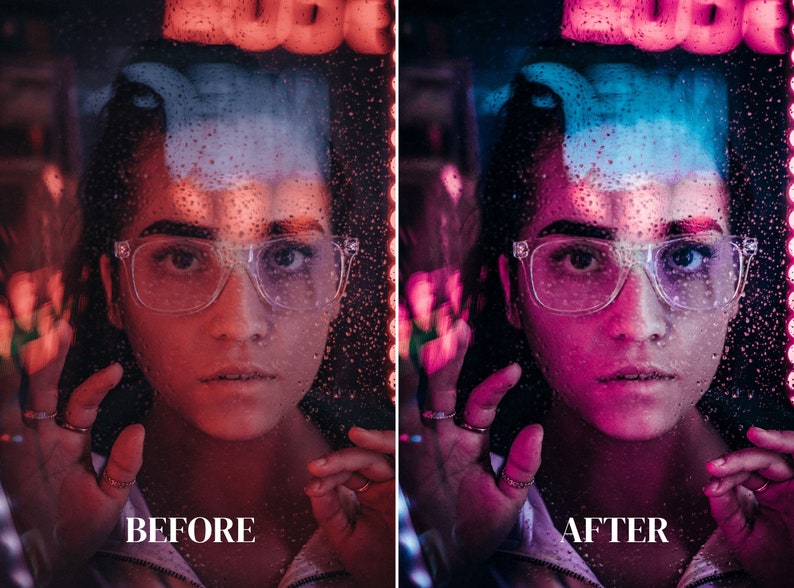 5 CYBERPUNK Presets Lightroom Filters Teal and Pink for Bloggers ...