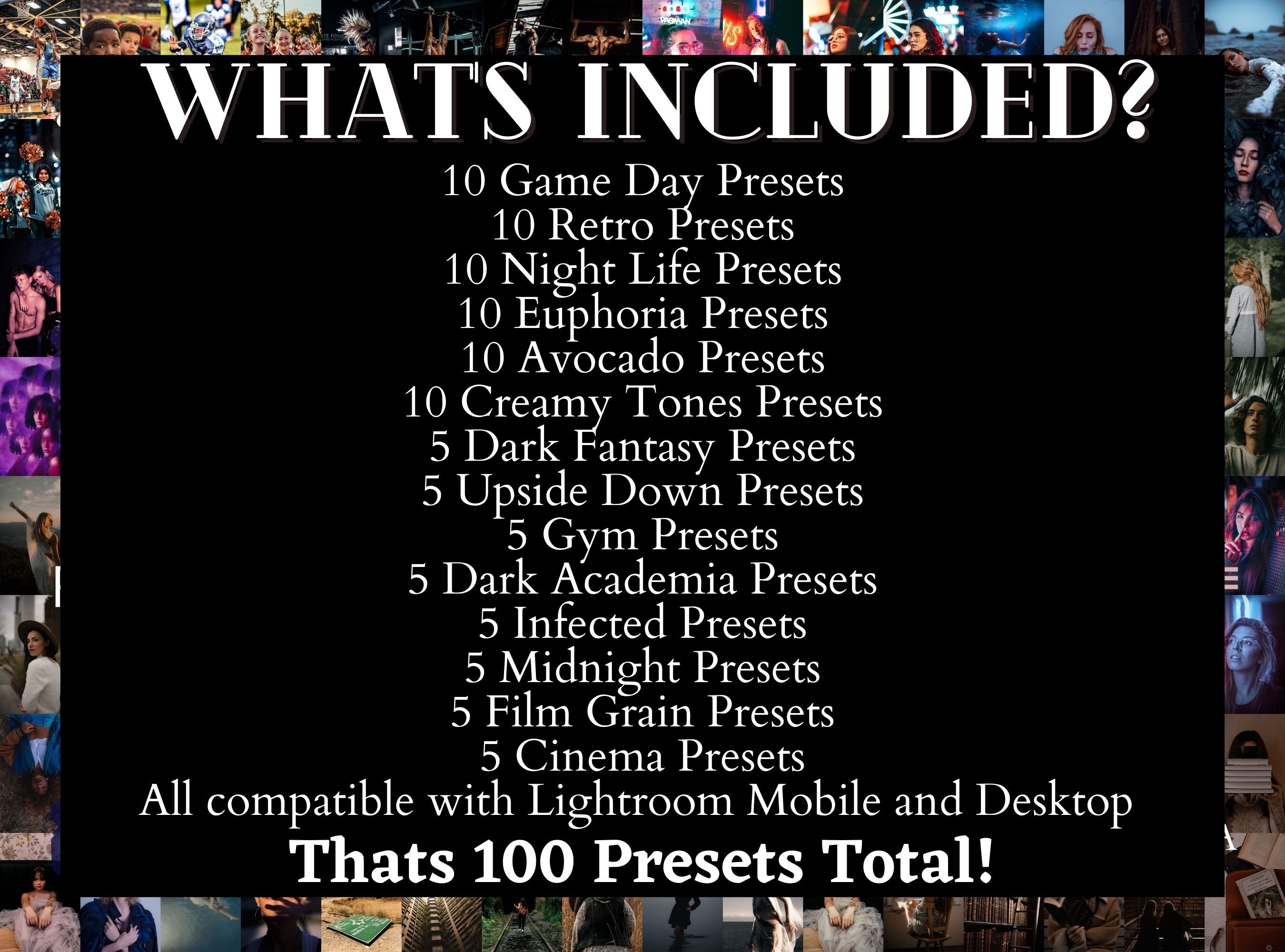 HUGE PRESET BUNDLE 100 Lightroom Presets for Mobile and Desktop ...