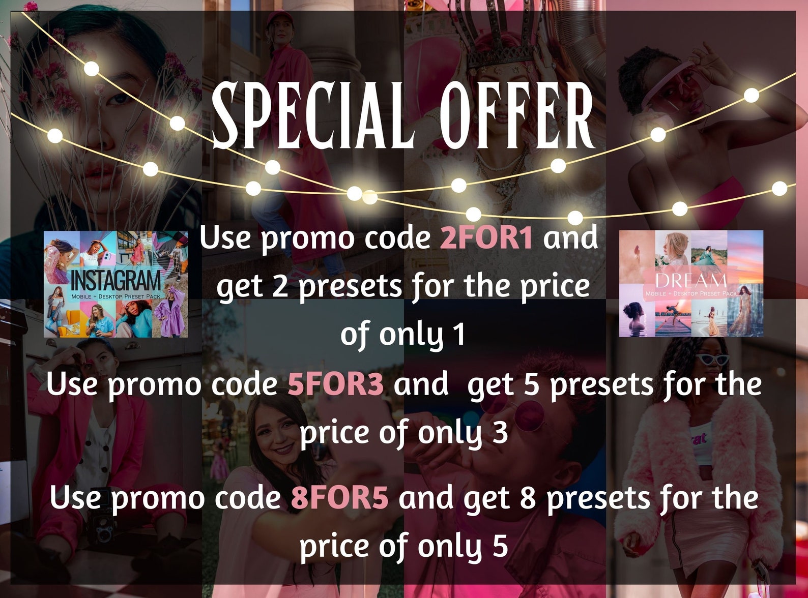 Pretty in Pink Lightroom Presets, Mobile & Desktop (DNG) - Etsy