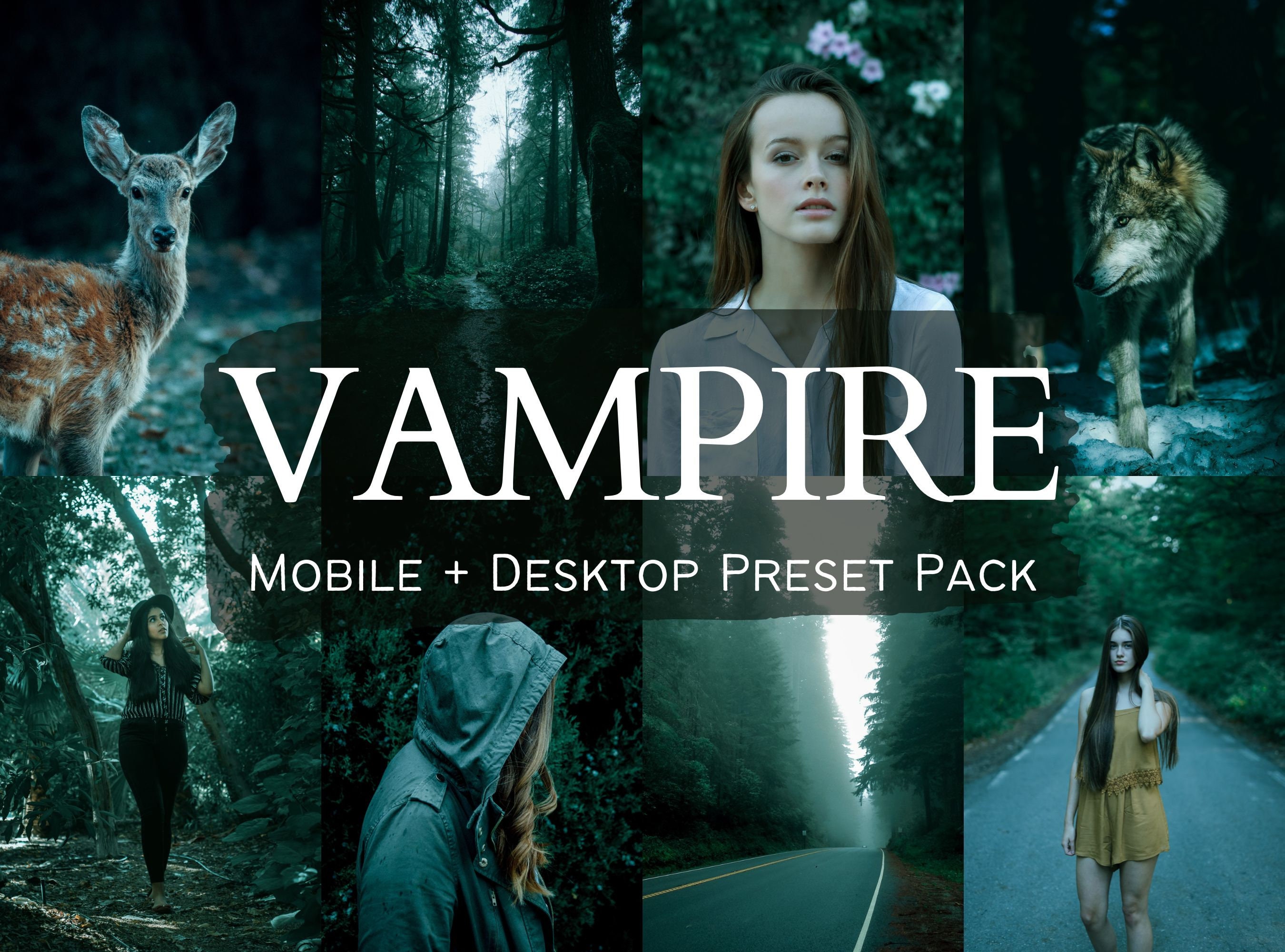 5 VAMPIRE Lightroom Presets, Dark Moody Presets, Supernatural Fantasy ...