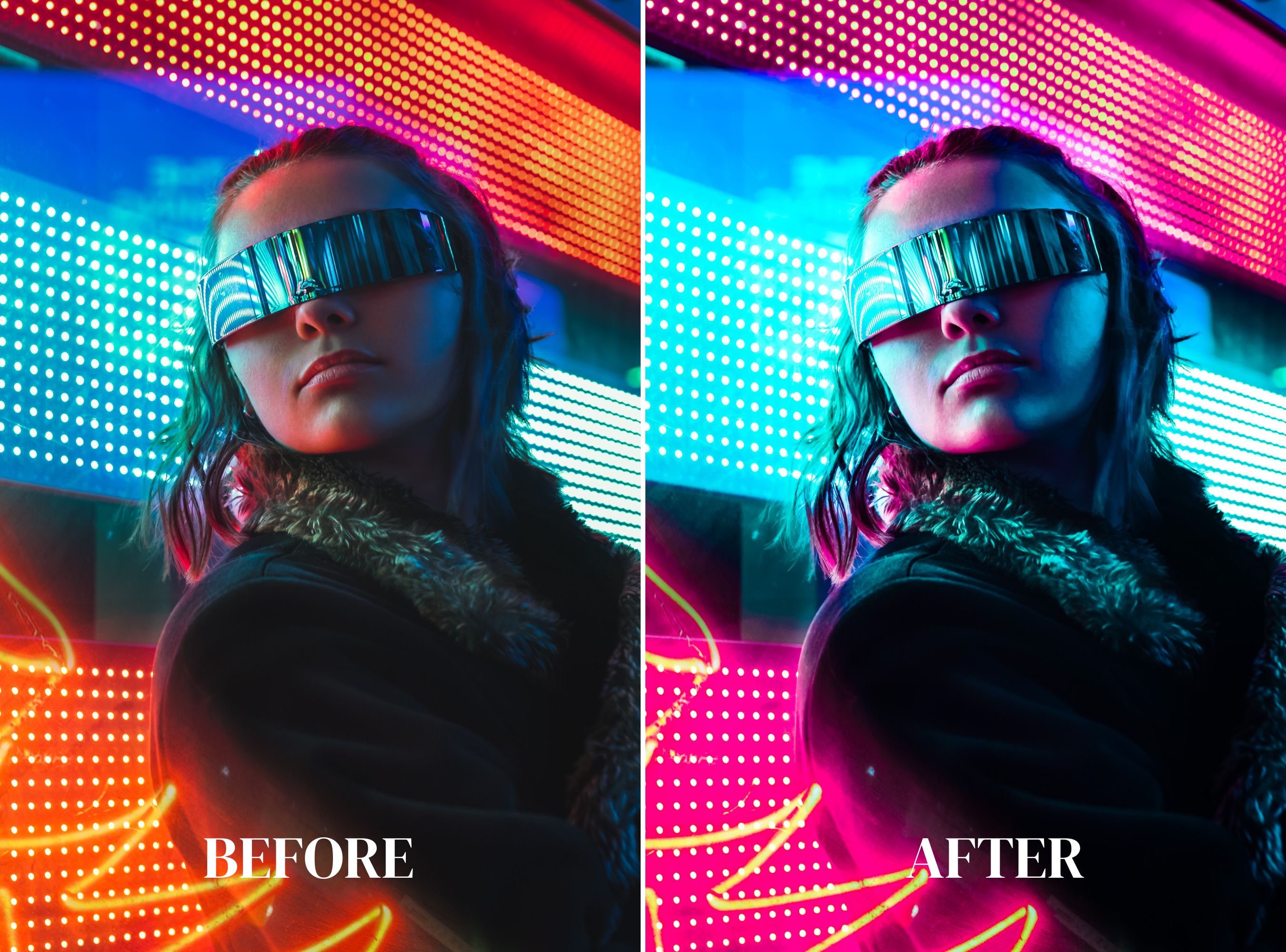 5 CYBERPUNK Presets Lightroom Filters Teal and Pink for Bloggers ...