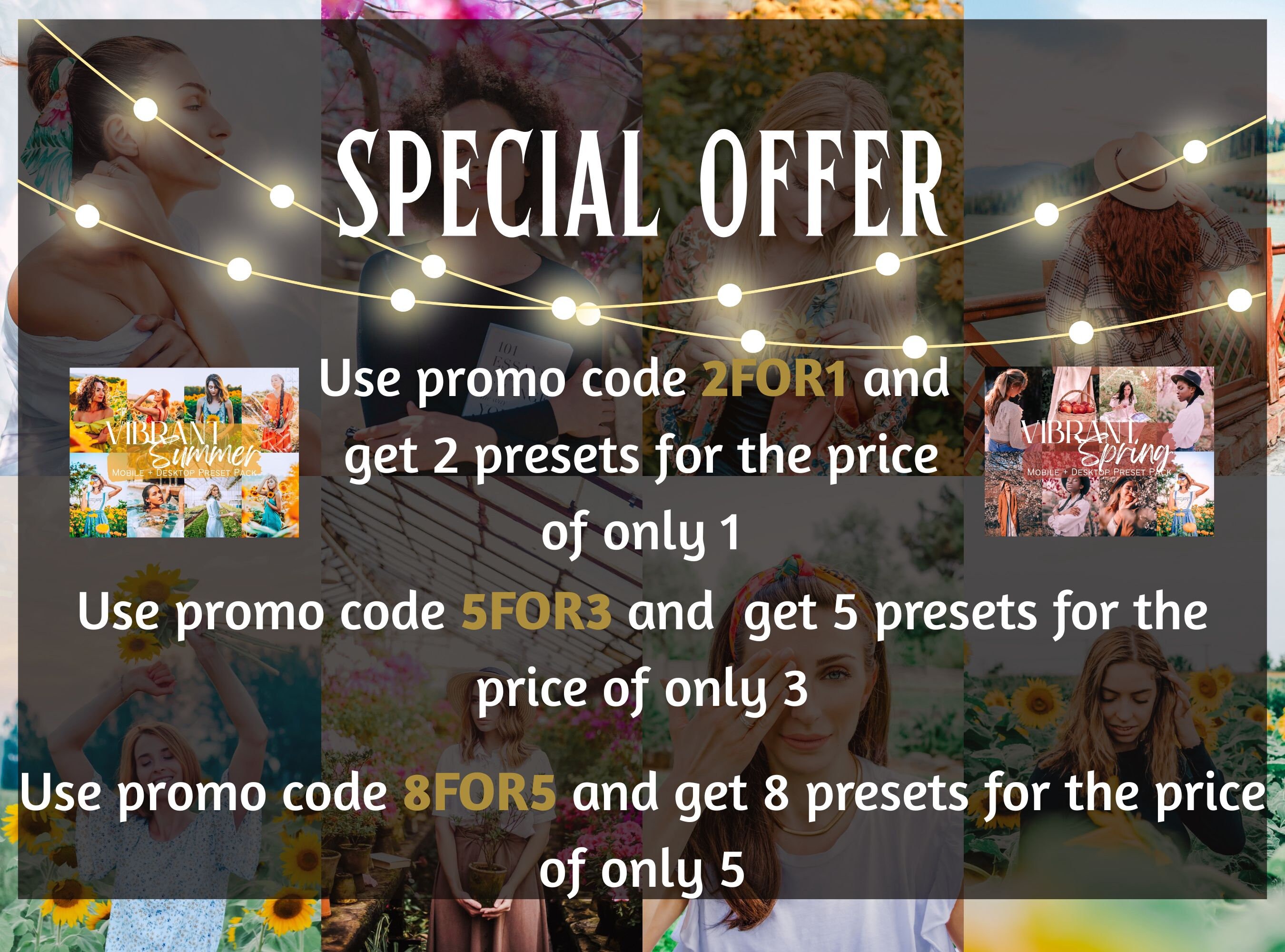 10 SPRING PRESETS Lightroom Mobile and Desktop, Spring Filters, Sunny, Cream, Natural, Blogger ...