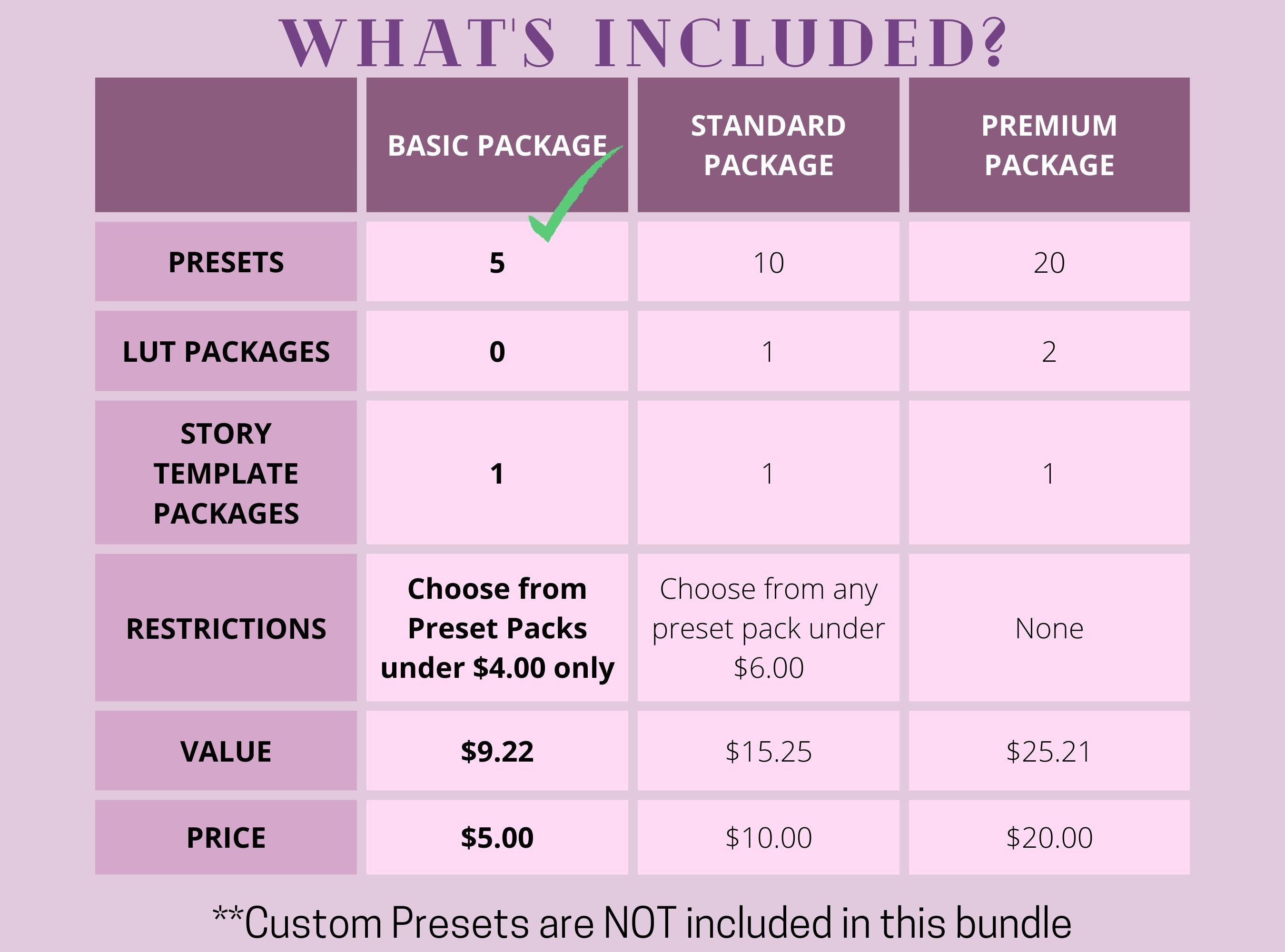 Build Your Own Bundle BASIC PACKAGE Lightroom Presets for Desktop ...