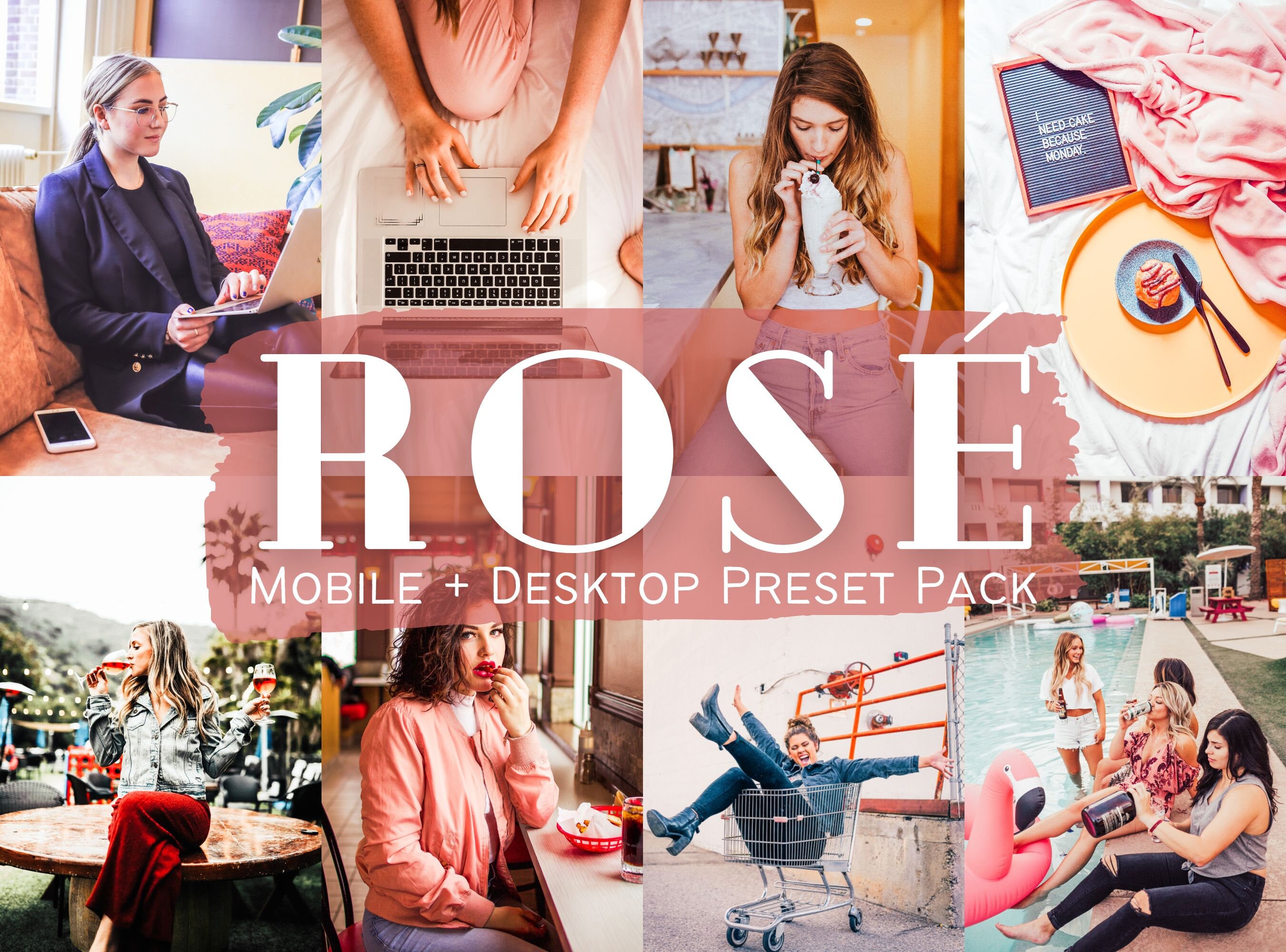 10 ROSE PRESETS, Pink Tinted Bright Airy Lightroom Presets for Mobile ...