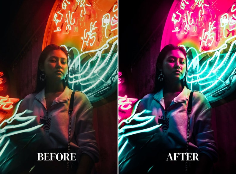 5 CYBERPUNK Presets Lightroom Filters Teal and Pink for Bloggers ...