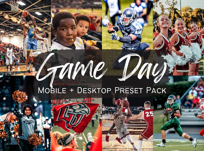 10 GAME DAY Lightroom Presets, Football, Baseball, and Cheerleaders for ...
