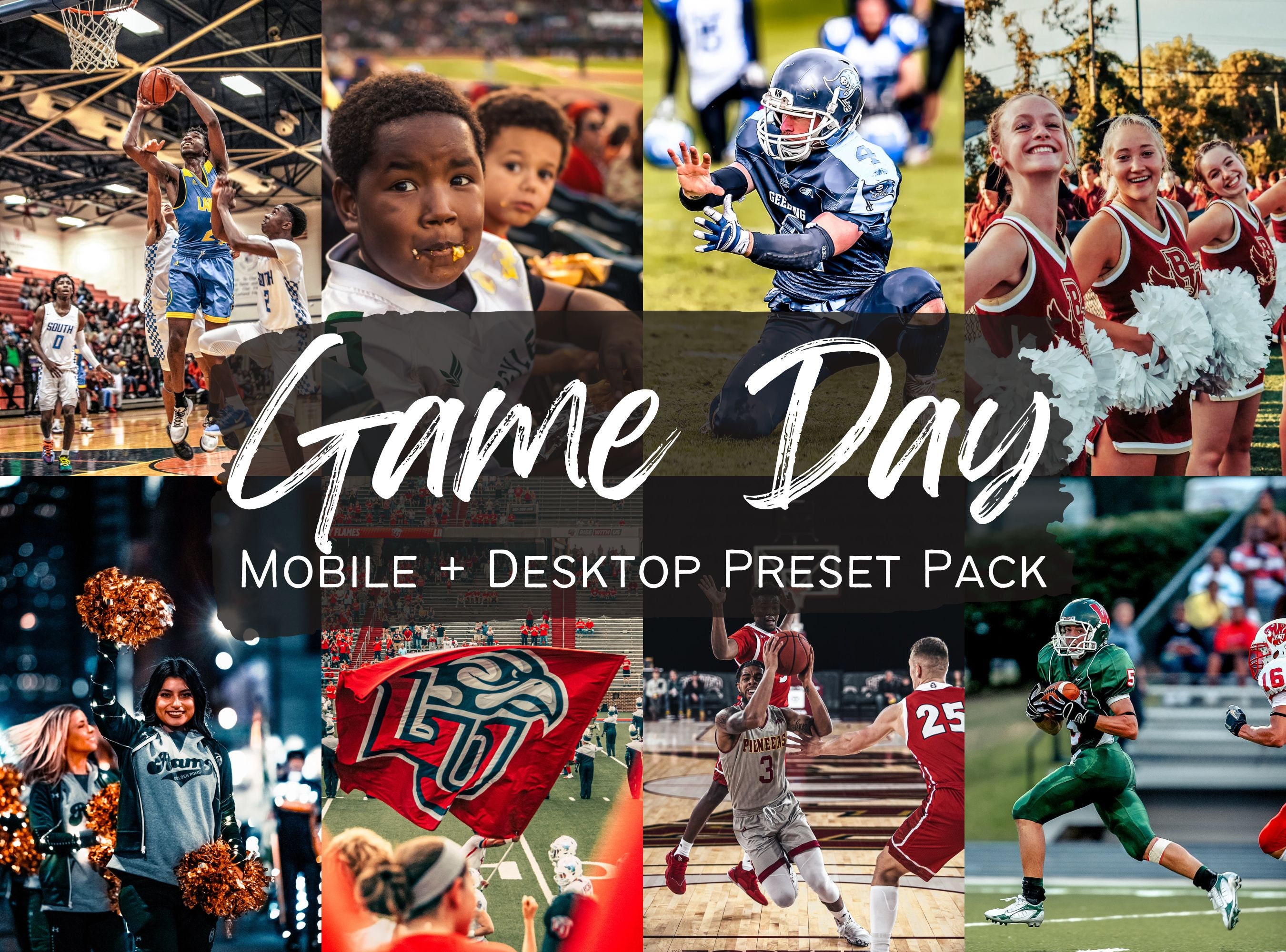 10 GAME DAY Lightroom Presets, Football, Baseball, and Cheerleaders for ...