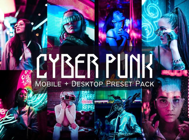 5 CYBERPUNK Presets Lightroom Filters Teal and Pink for Bloggers ...