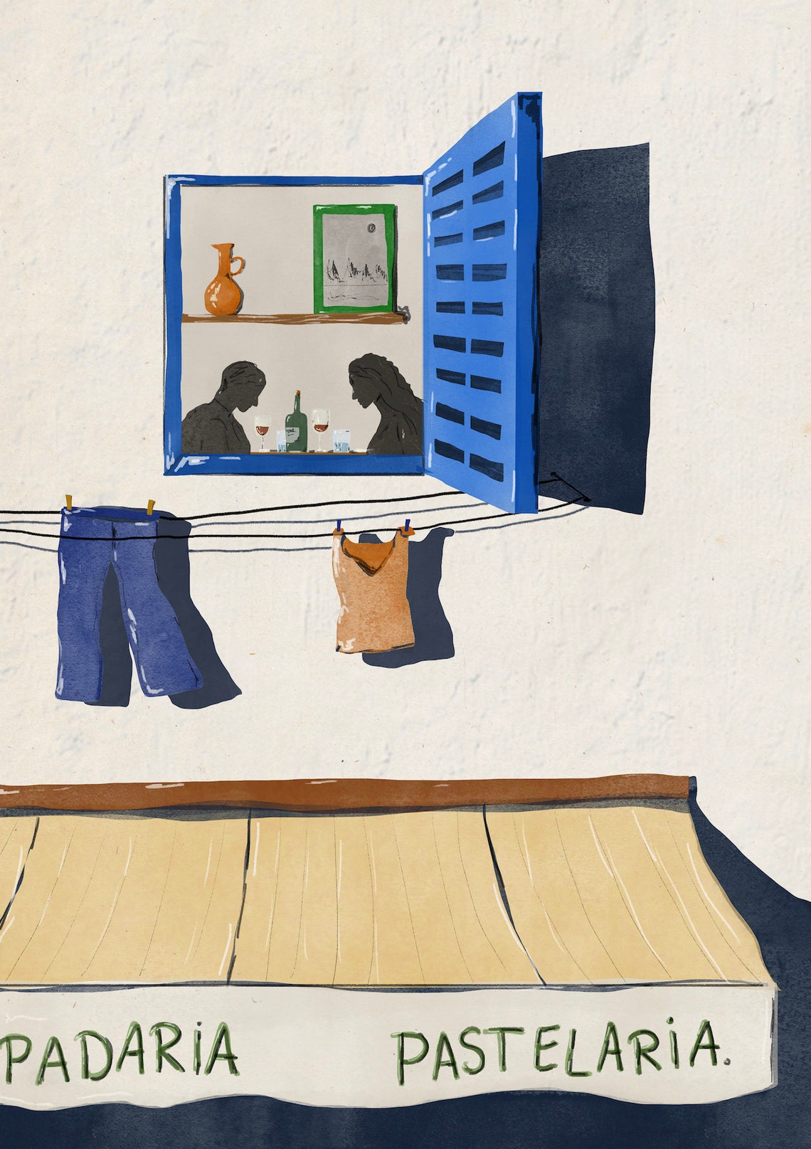 The Window View - Illustration - Art- Graphic Print in Variable Sizes ...