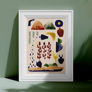 Ceramic Pots - Illustration - Art - Graphic Print in Variable Sizes - Etsy