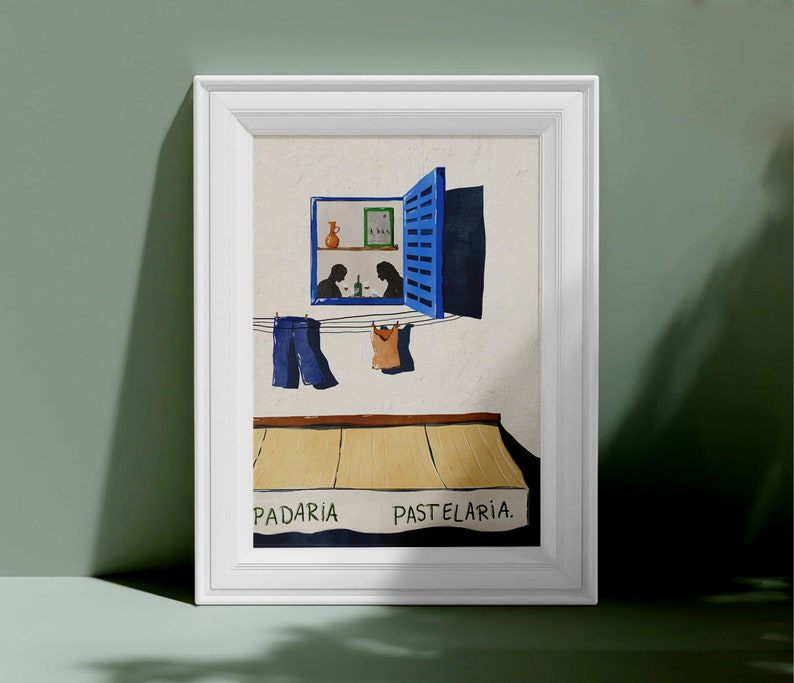 The Window View - Illustration - Art- Graphic Print in Variable Sizes ...