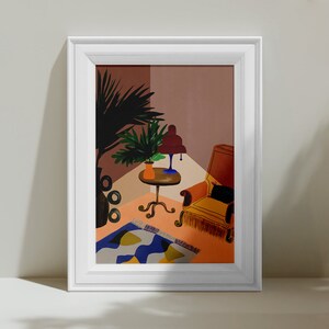 Cozy Corner - Illustration - Art- Graphic Print in Variable Sizes - Etsy