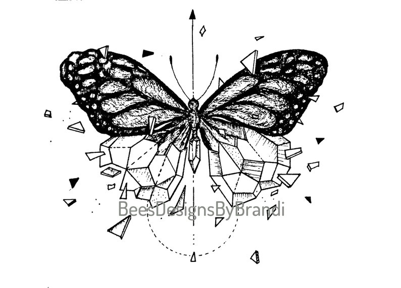 Geometric Butterfly Digital Print - Etsy