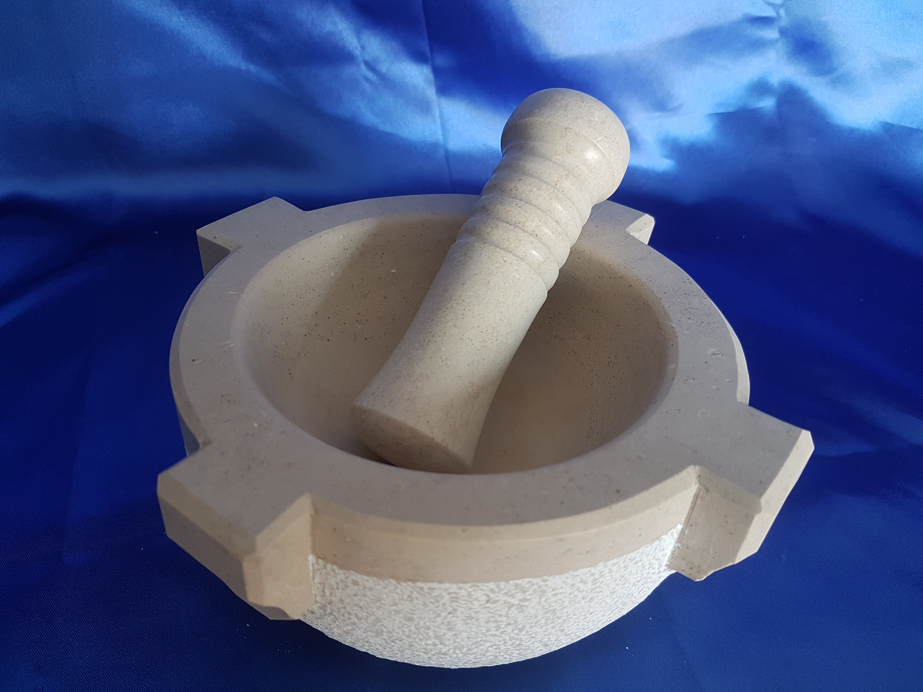 Handmade Mortar With Rounded Handles and Stone Pestle - Etsy
