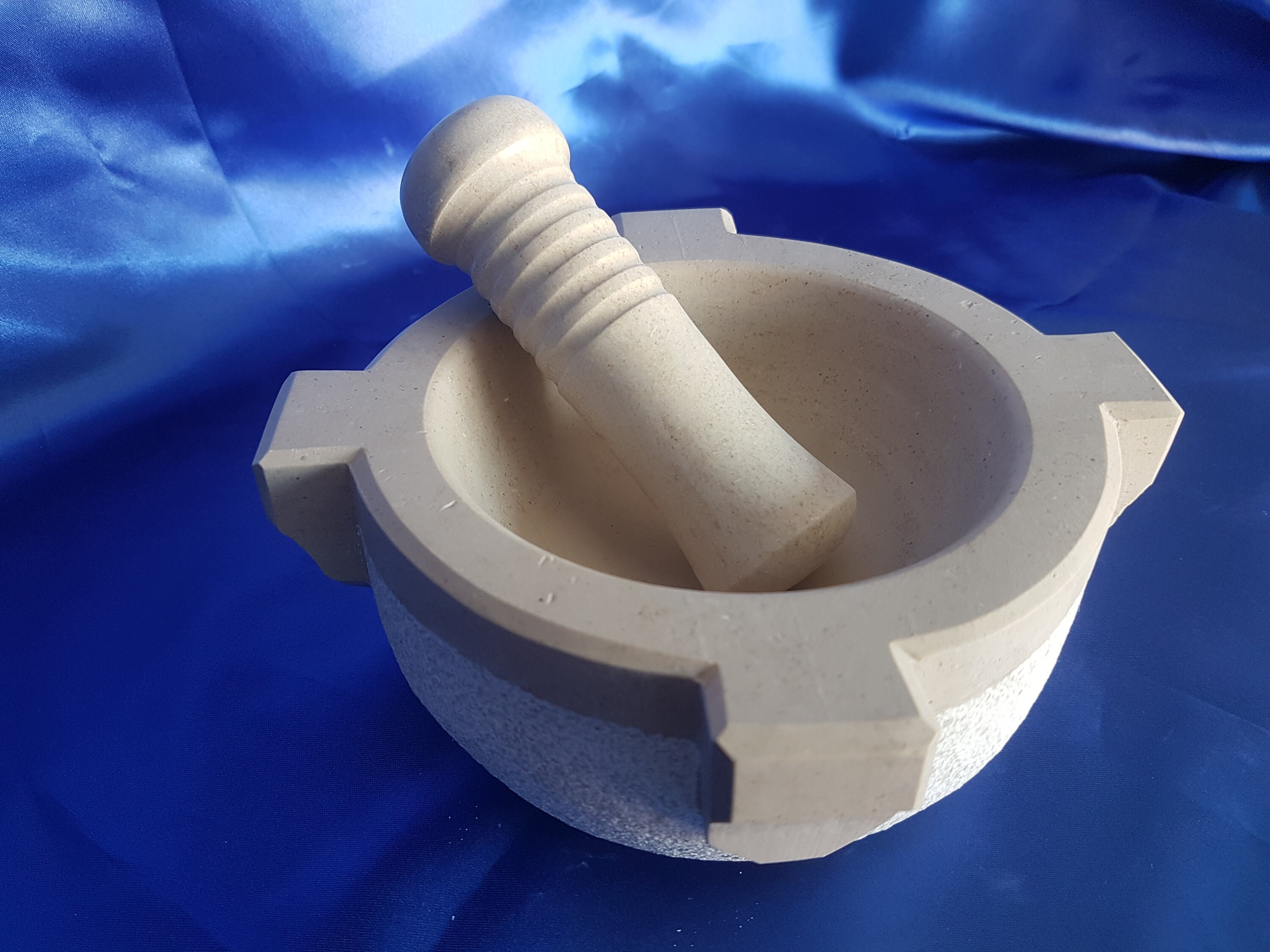 Handmade Mortar With Rounded Handles and Stone Pestle - Etsy