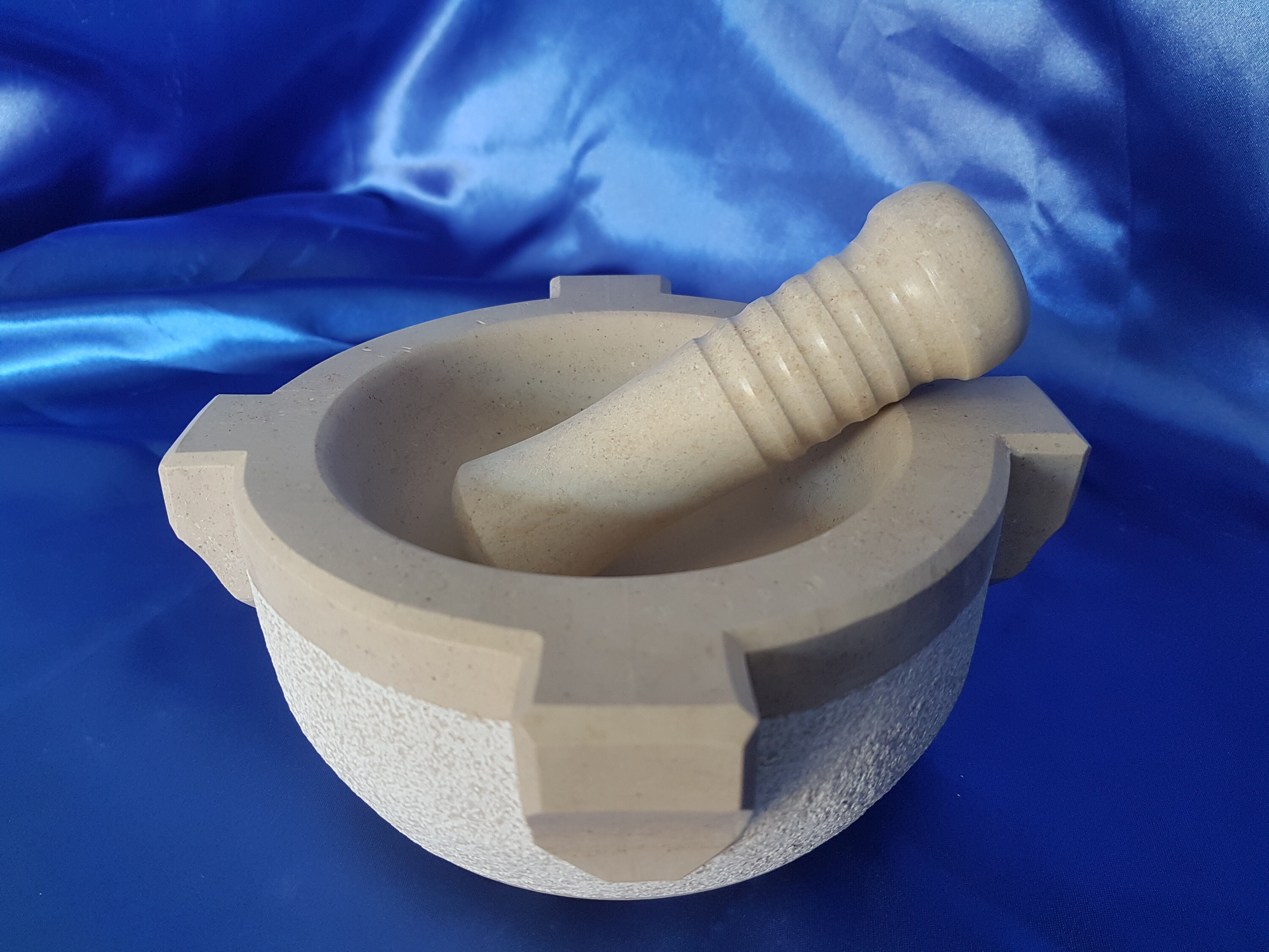 Handmade Mortar With Rounded Handles and Stone Pestle - Etsy