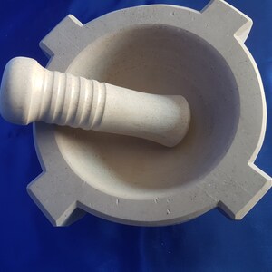 Handmade Mortar With Rounded Handles and Stone Pestle - Etsy
