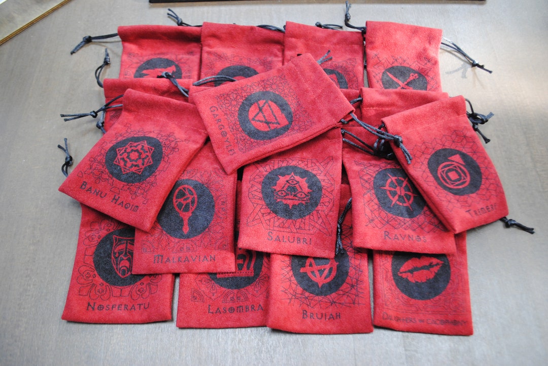 Set of 6 Plush Vampire Clans Dice Bags: the Masquerade | Vtm Dice Bag ...