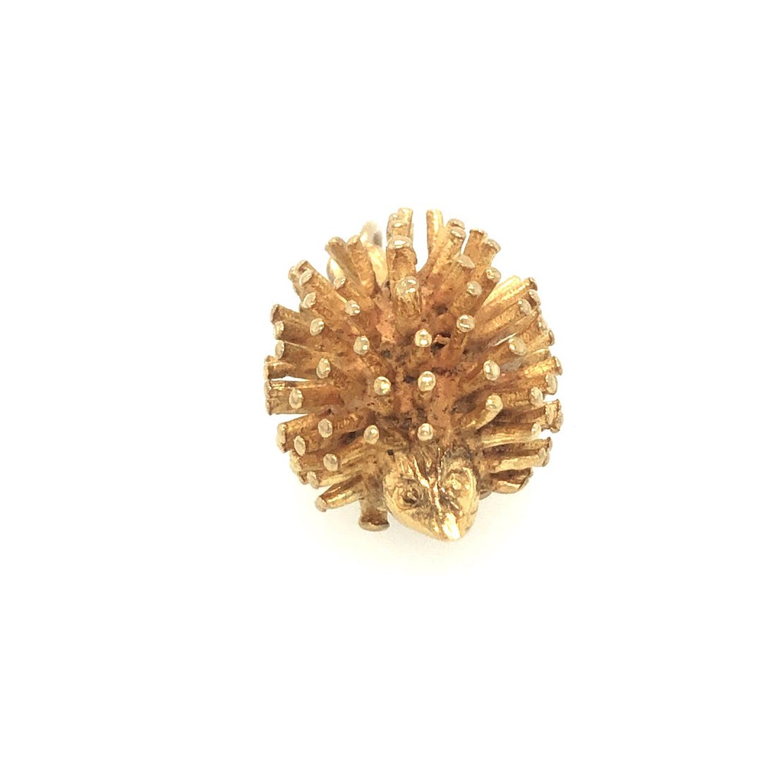 Vintage Mid-century Gold Hedgehog Charm Pendant Heavy Weight (over 6g ...