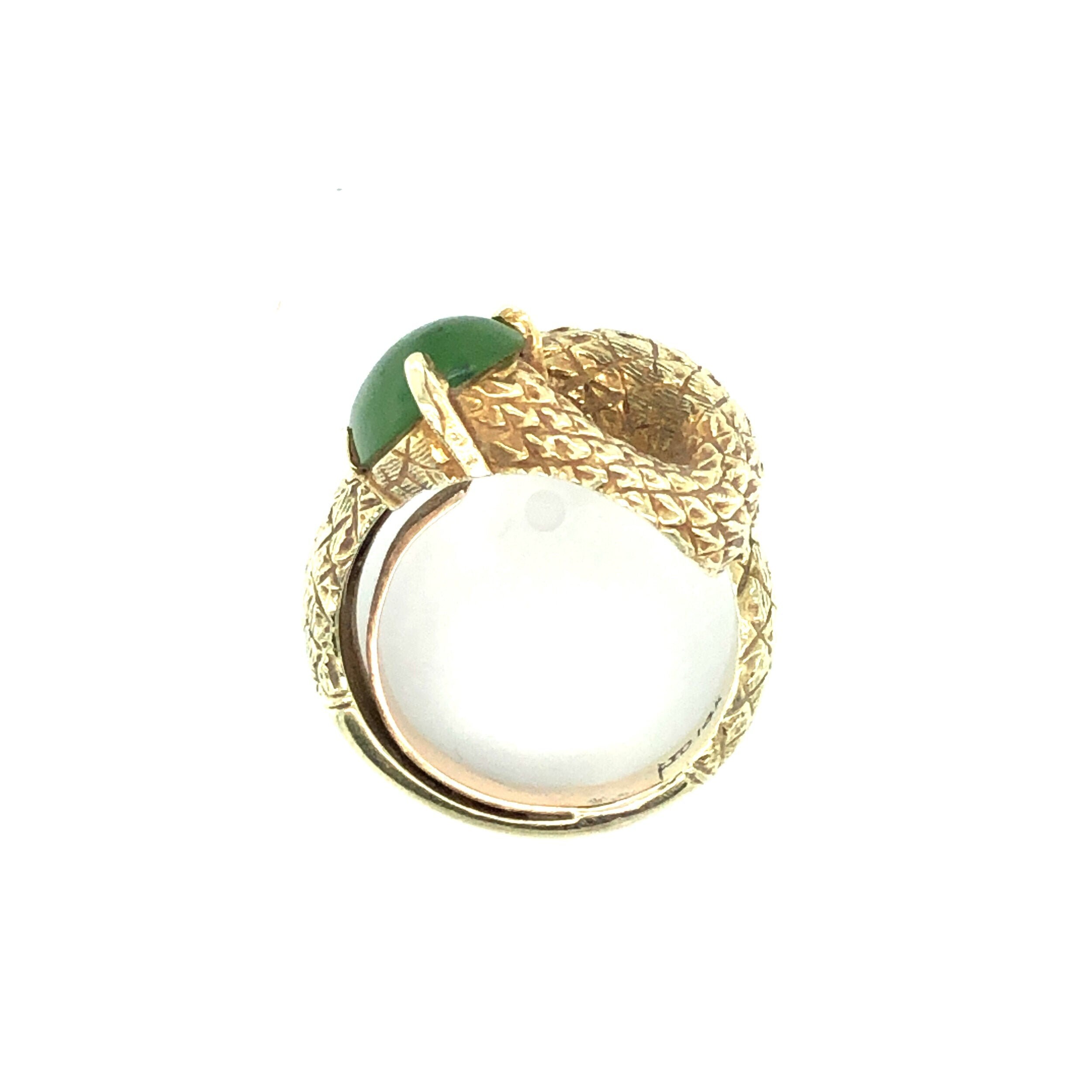 Jade and Gold Snake Vintage Ring - Etsy