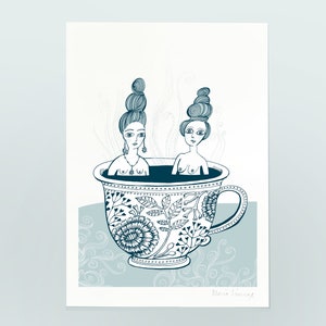 Teacup Ladies Print - Etsy
