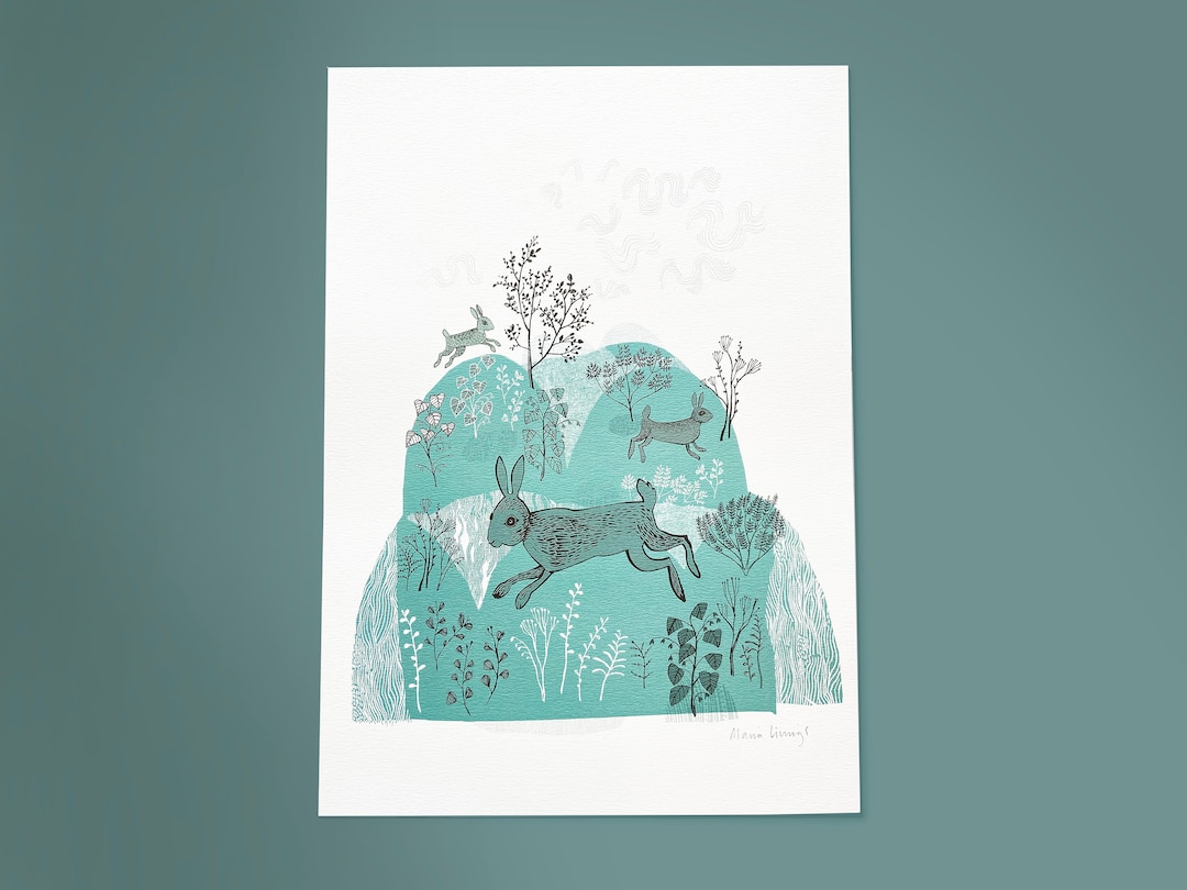 Rabbit Print - Etsy