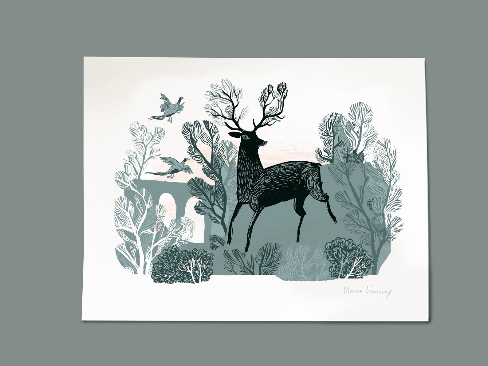 Stag Print - Etsy
