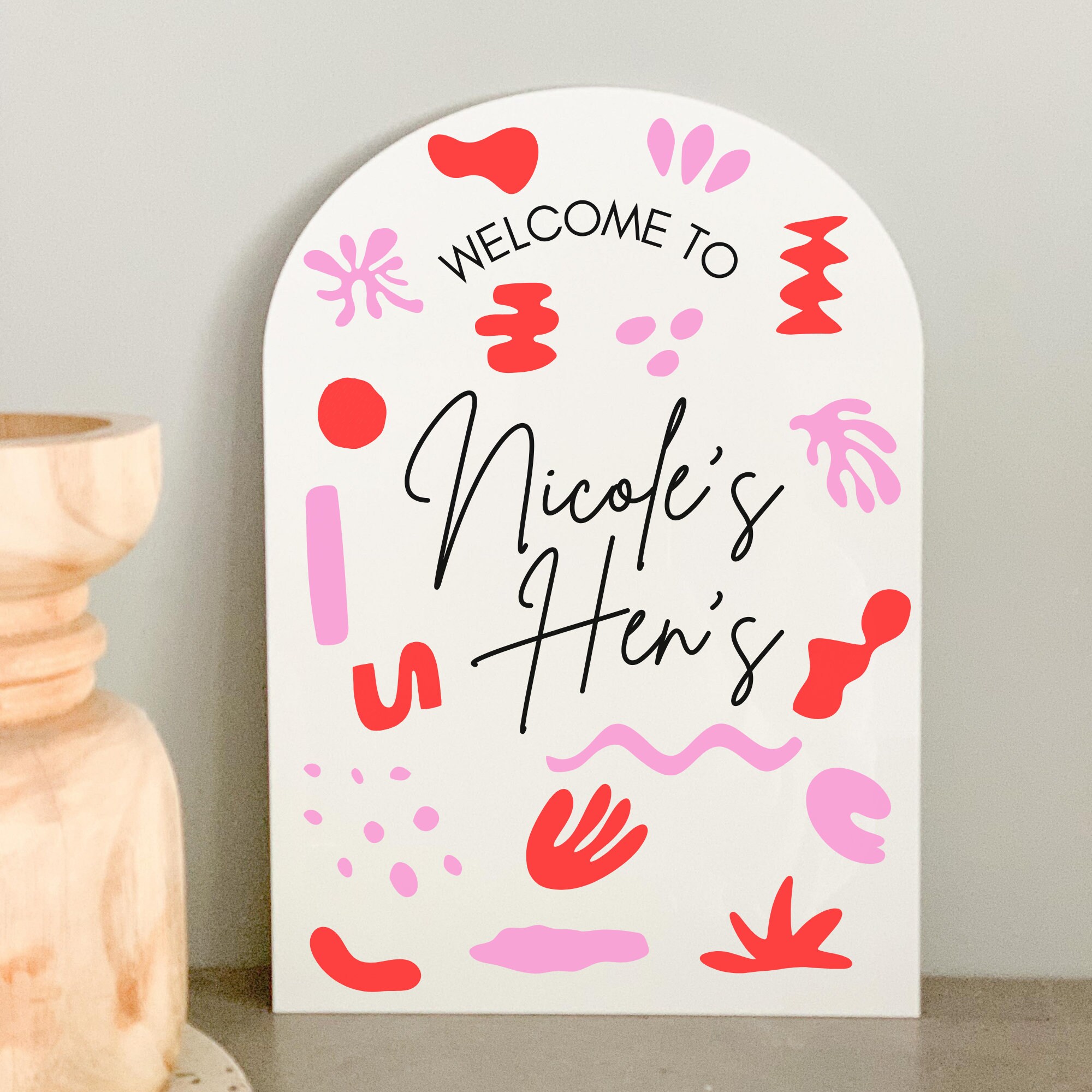 Hens Party Sign, Acrylic Sign, Arch Sign, Welcome Sign, Bachelorette ...