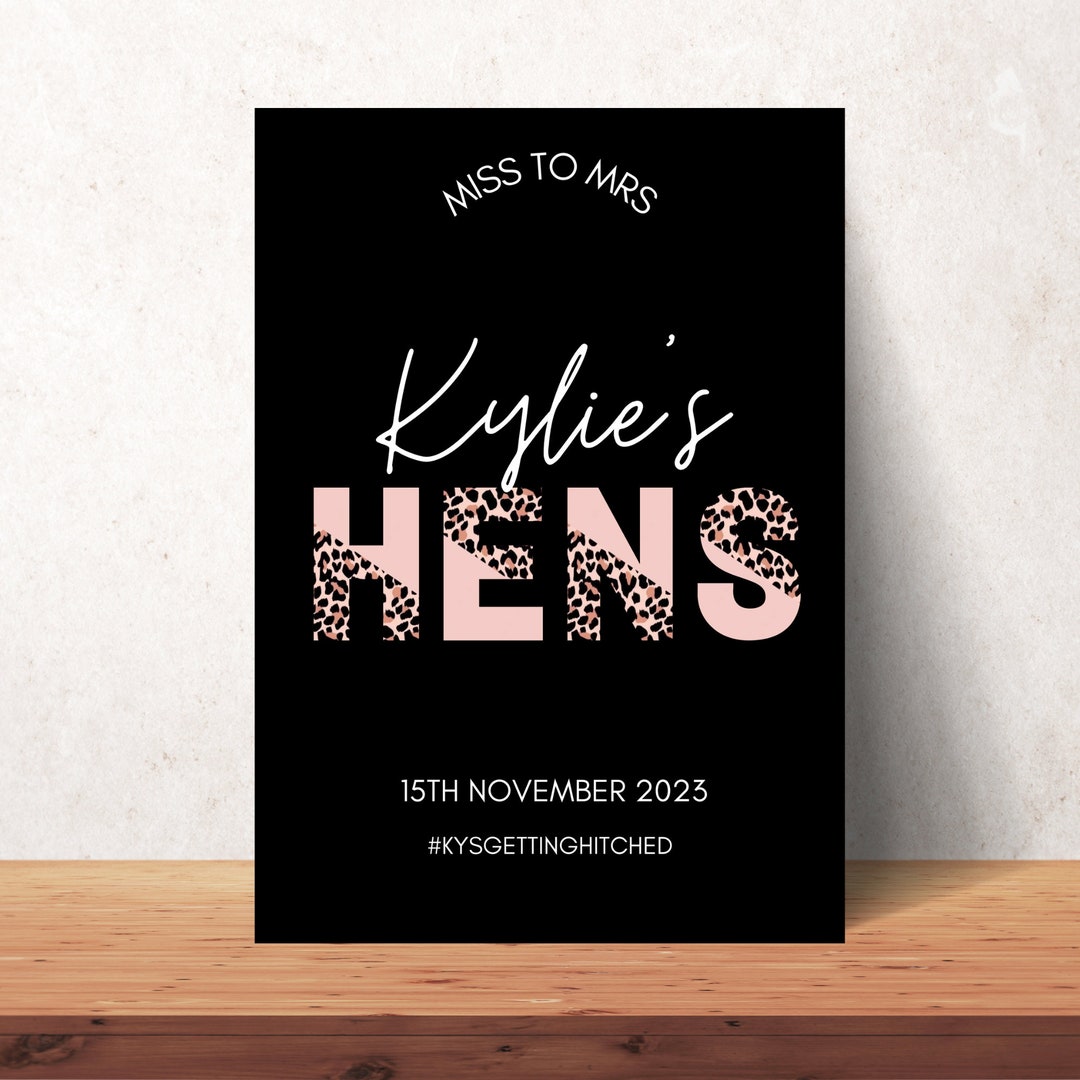Hens Welcome Sign, Pink Hens Party Sign, Bachelorette Wedding Sign ...