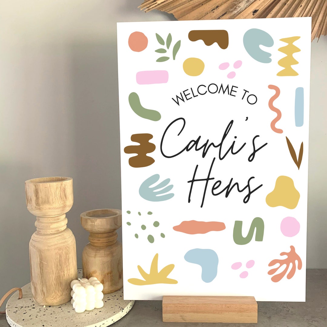 Hens Party Sign, Welcome Sign, Bachelorette Party, Bridal Shower, Hens ...