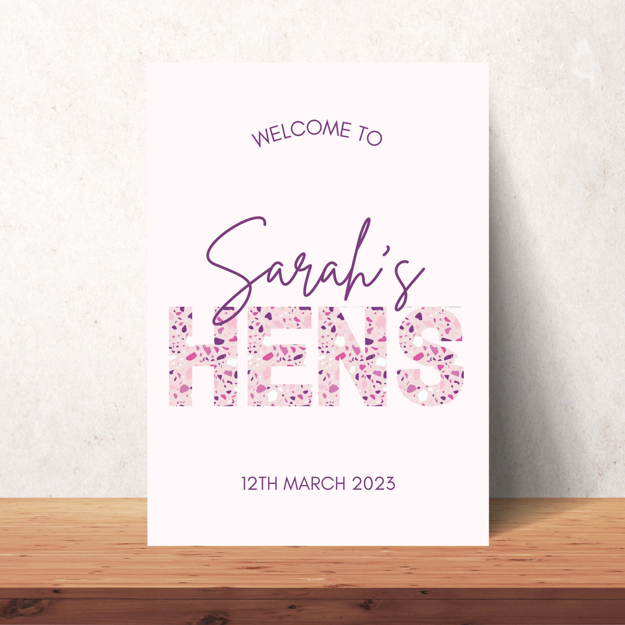 Hens Welcome Sign, Pink Hens Party Sign, Bachelorette Wedding Sign ...