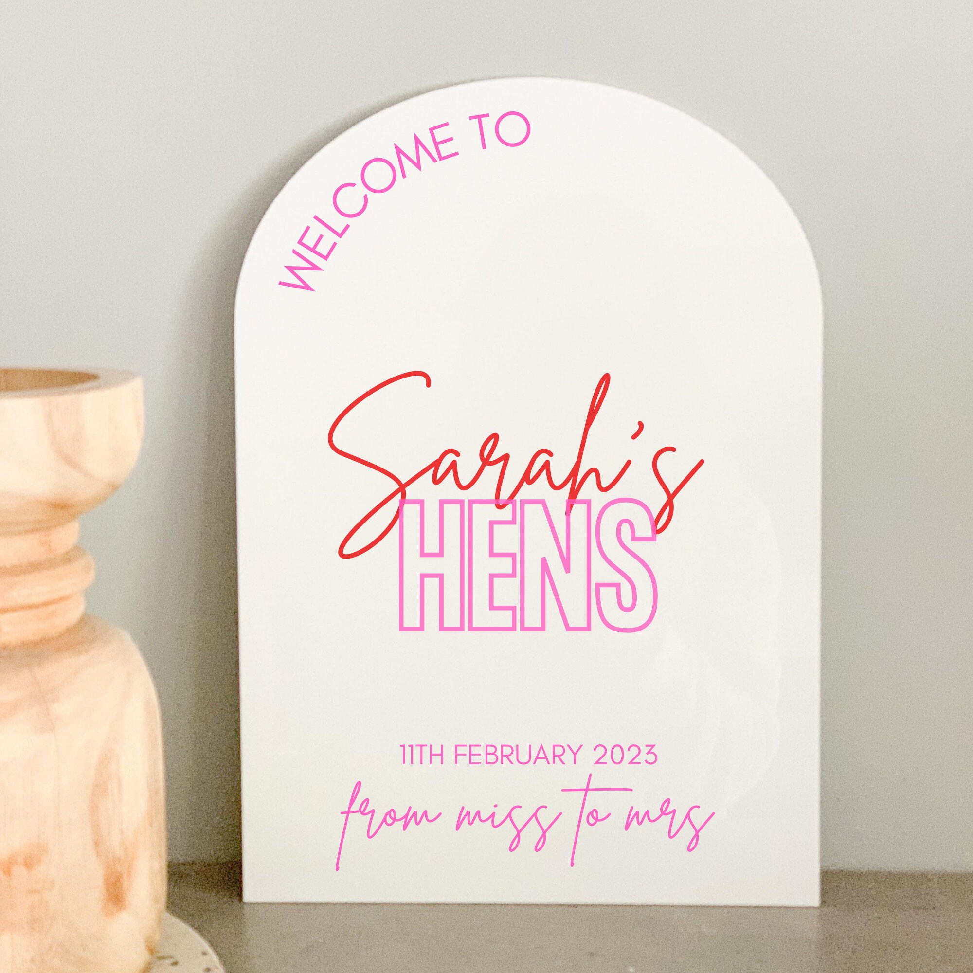 Hens Party Sign Acrylic Sign Arch Sign Welcome Sign - Etsy Australia