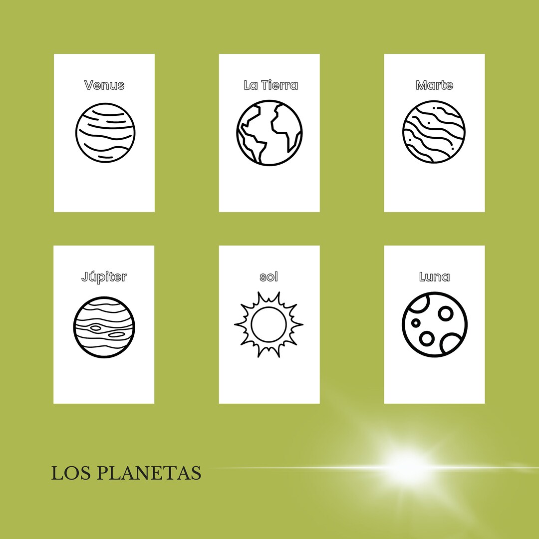 Color the Planets (spanish) - Etsy