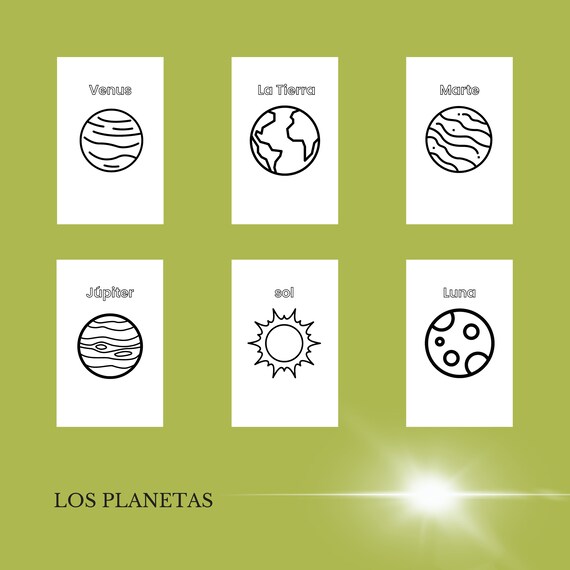 Color the Planets spanish - Etsy