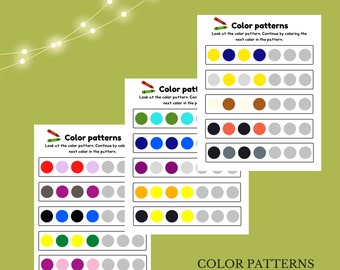 Color Patterns Worksheet - Etsy