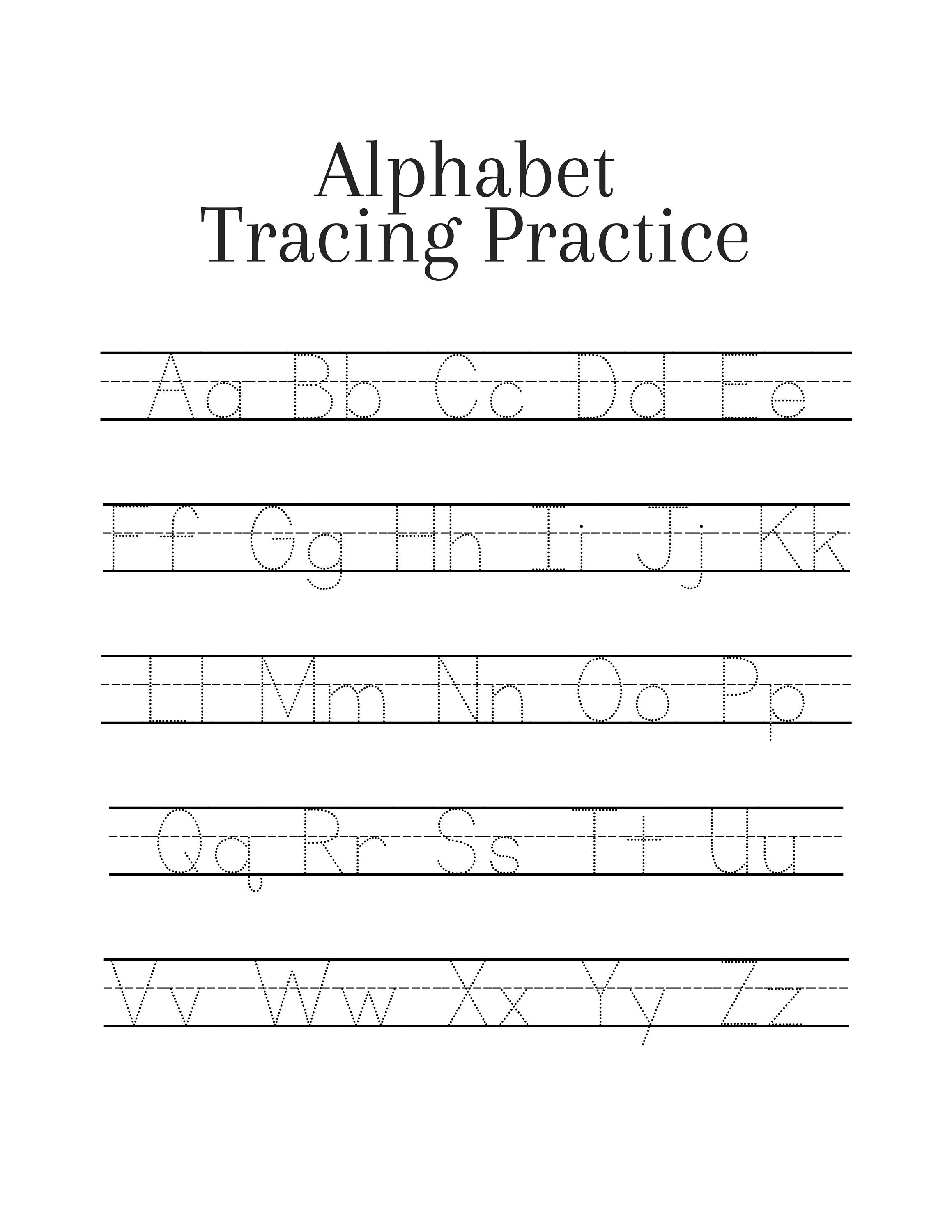 Alphabet Tracing Worksheet - Etsy