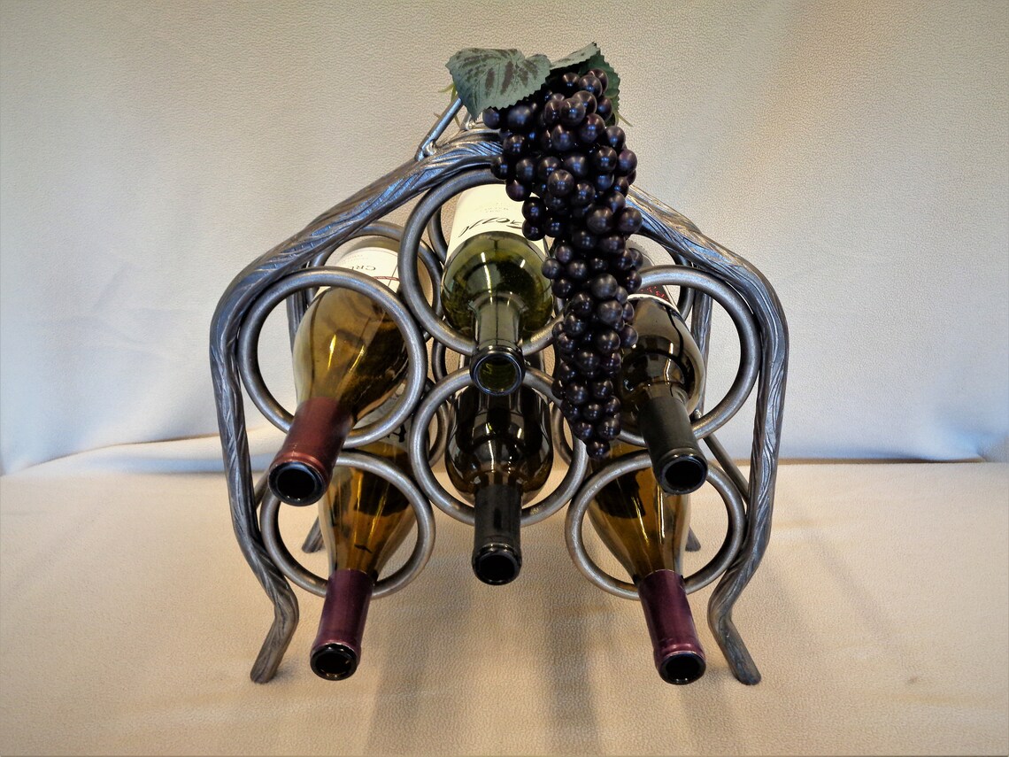 Six Bottle Metal Wine Rack | Etsy