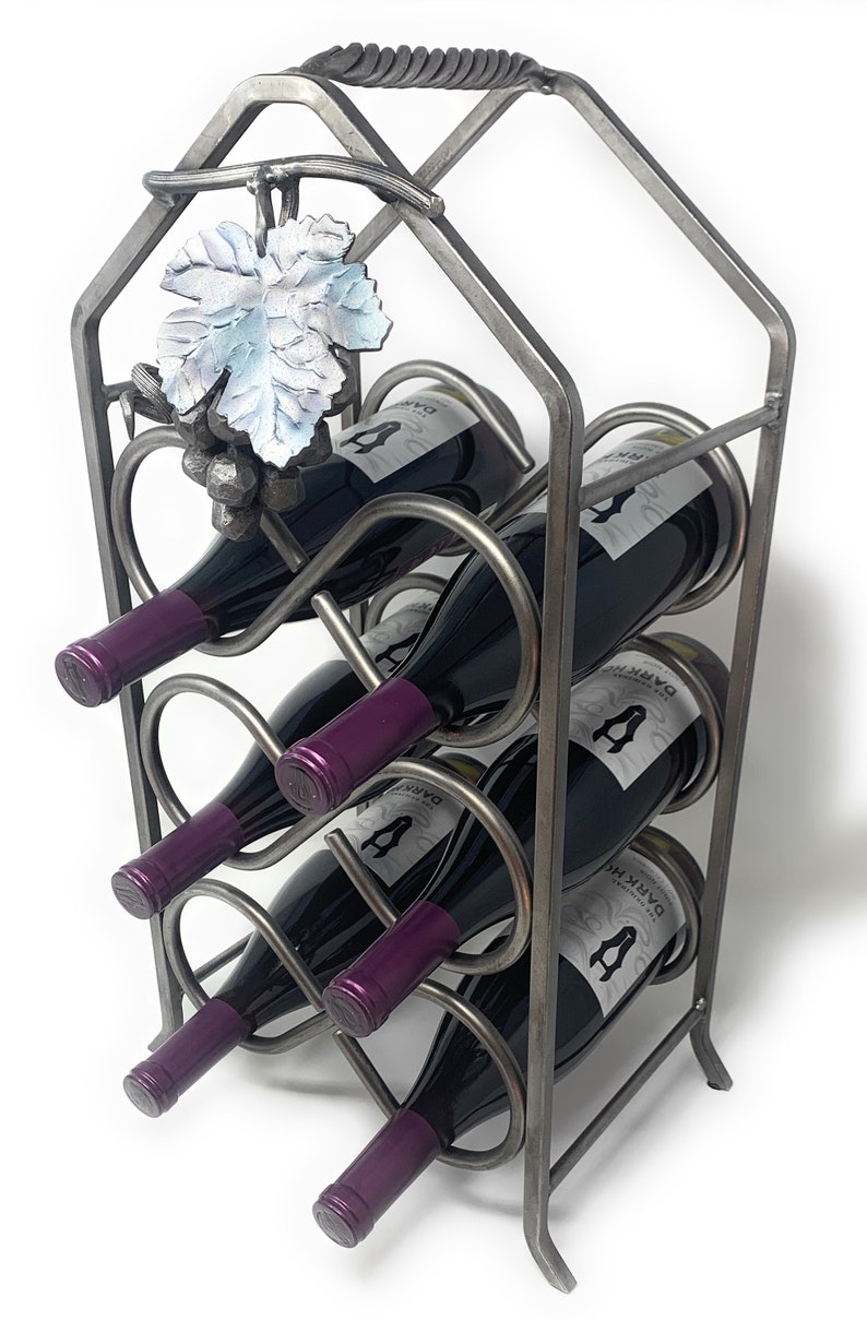 Six Bottle Metal Wine Rack - Etsy