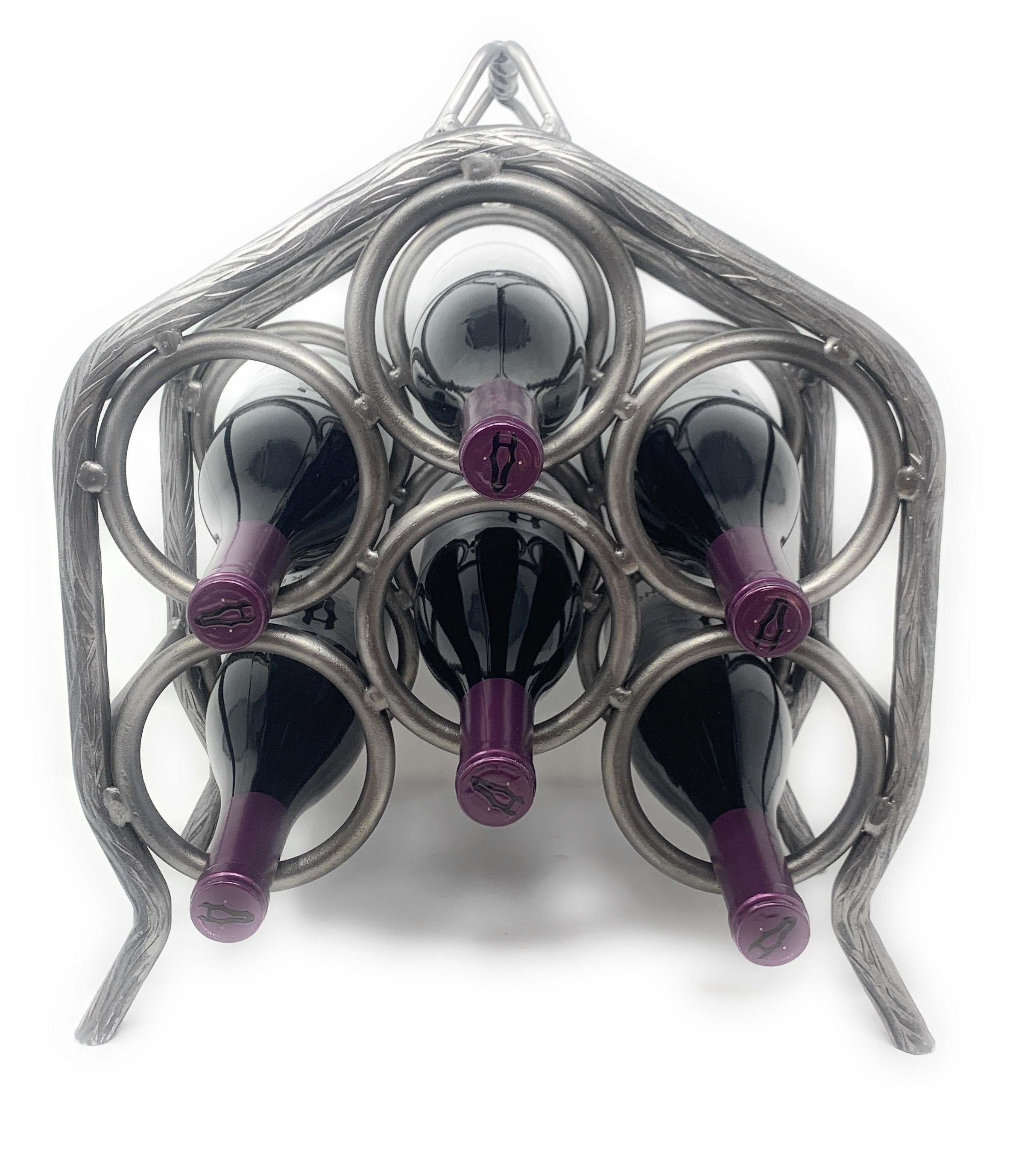 Six Bottle Metal Wine Rack - Etsy
