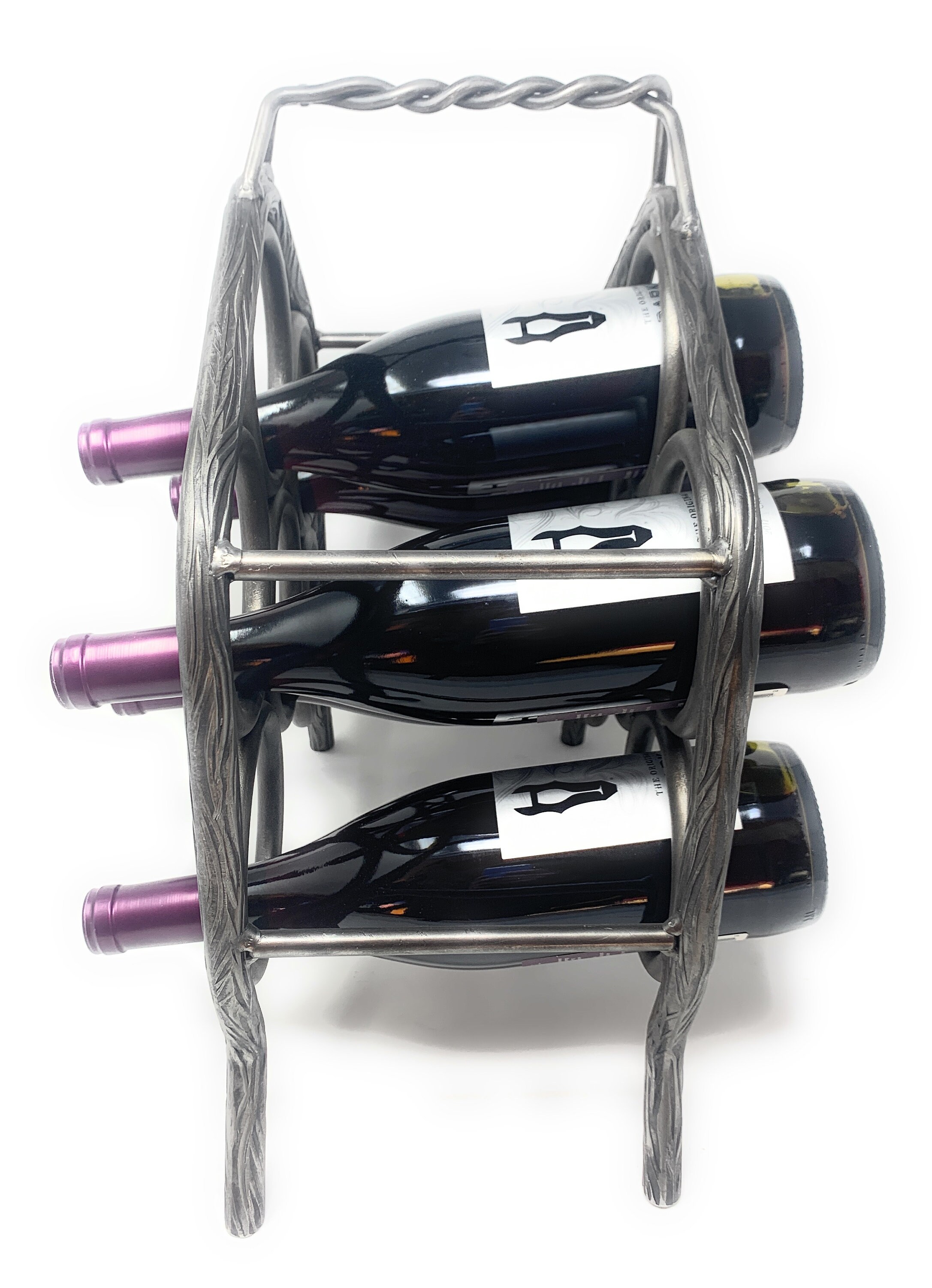 Six Bottle Metal Wine Rack - Etsy