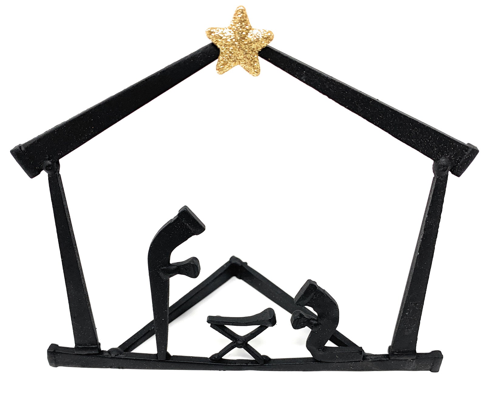 Nativity Scene Metal Art Crafted Out of Nails - Etsy