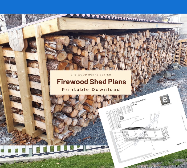 PDF Downloadable Plans, Firewood Shed, Log Shed, Firewood Storage ...