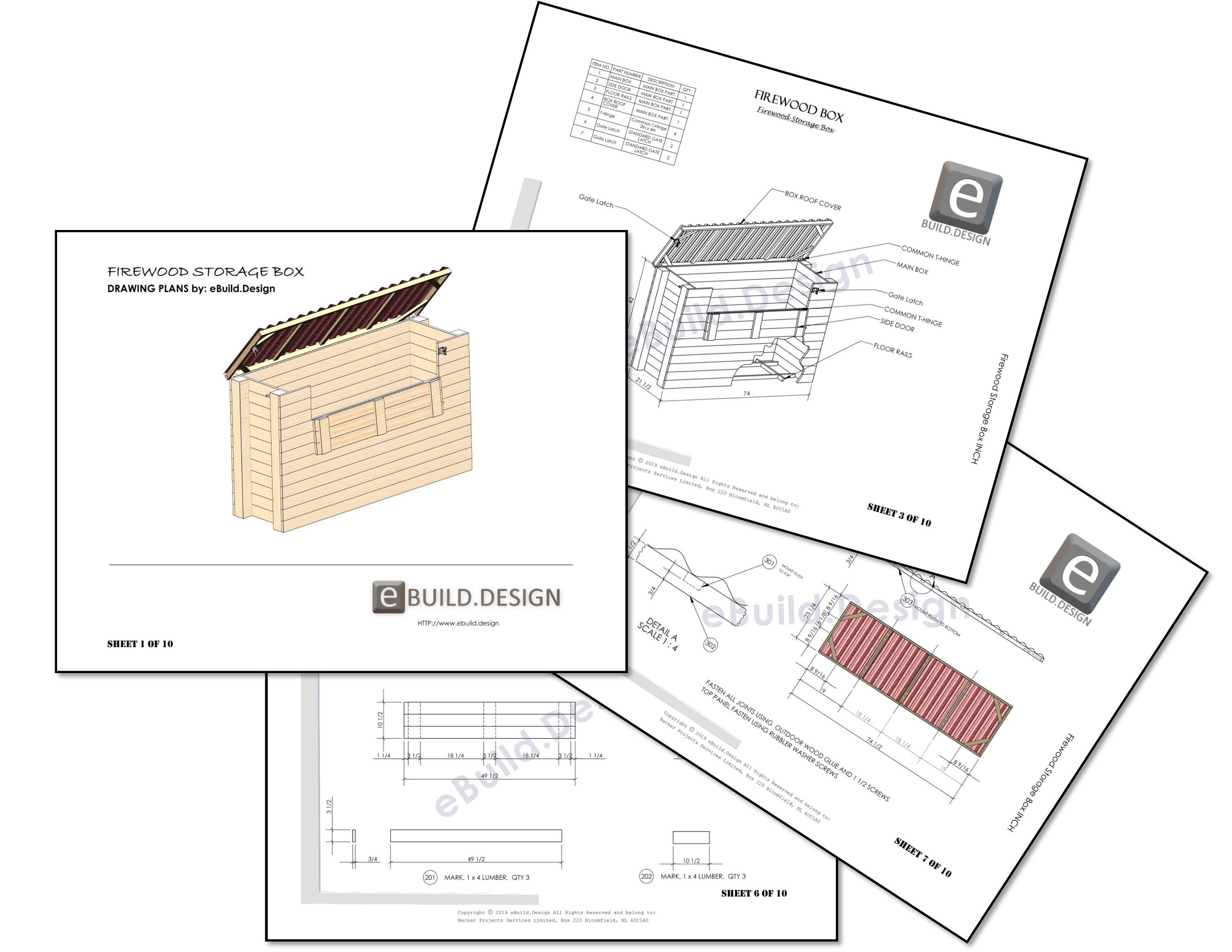 Build Your Own Wooden Storage Box 10 Sheets of Detailed .pdf Drawings ...