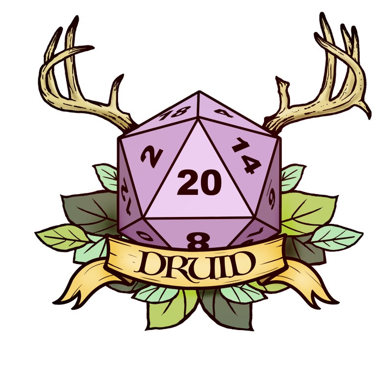 D&D Druid Sticker Druid DND Sticker Wild Shape D20 - Etsy